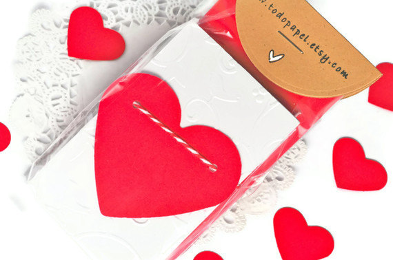Coin Envelopes. 10 Set - Red Heart - Wedding Favor, Thank You Note ...